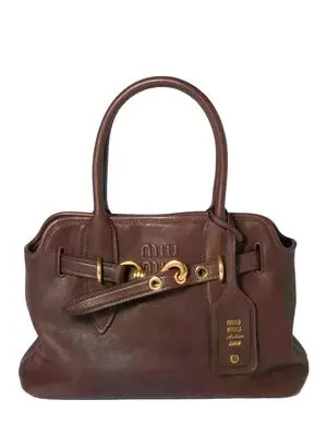 Miu Miu Aventure Leather Tote - Brown