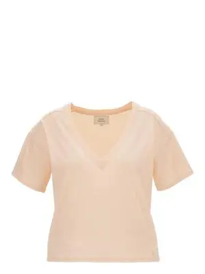 Loulou De Saison V-neck Boxy T-shirt - Rose