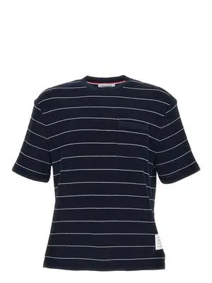 Thom Browne Striped Crew Neck T-shirt - Blue