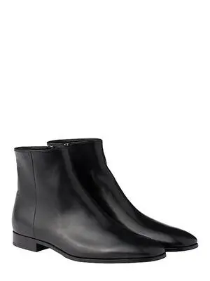 Prada Leather Booties - Black