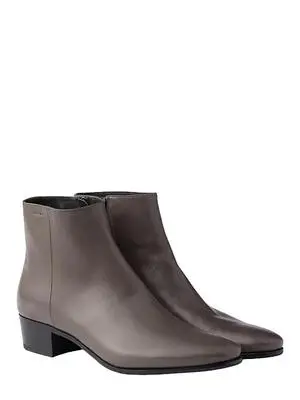 Prada Leather Booties - Grey