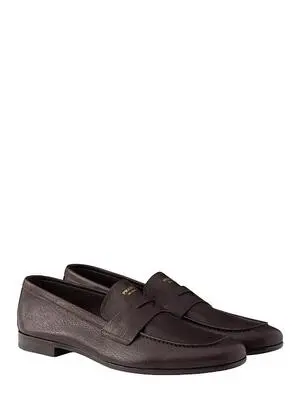 Prada Leather Loafers - Brown