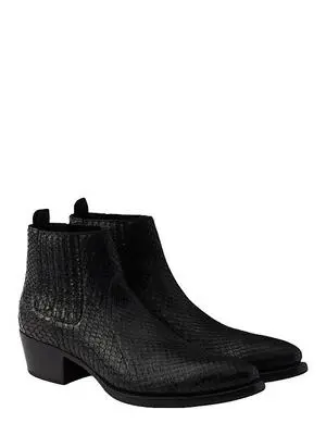 Prada Python Leather Chelsea Boots - Black