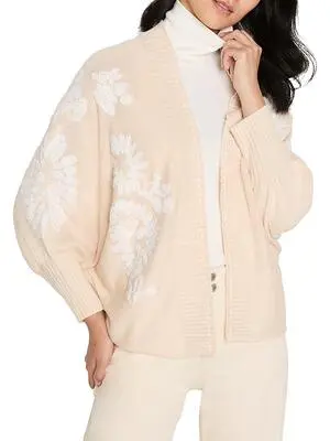 NIC+ZOE Embroidered Cardigan Sweater - Neutral Multi