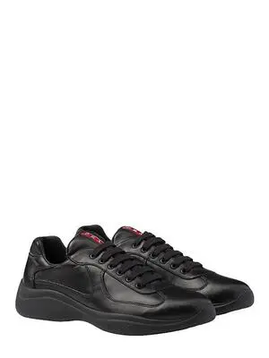 Prada America's Cup Nappa Leather Sneakers - Black