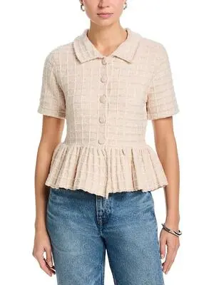 Steve Madden Roxanna Top With Peplum Detail - Multi
