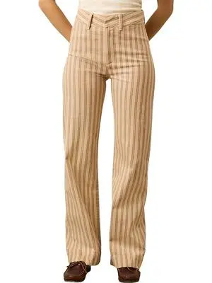 Faherty Brand Twill Tide Slim Straight Pants - Pebble Shore Stripe