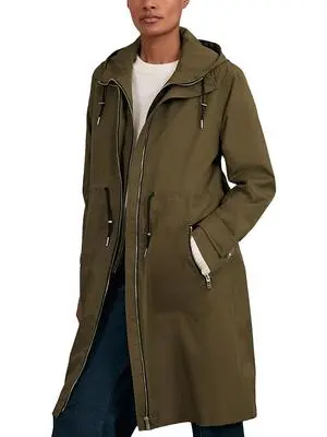 REISS Petites Alizeh Long Raincoat - Khaki