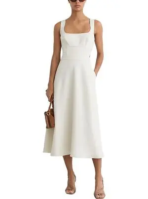 REISS Dina Midi Dress - Ivory