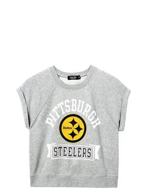 Junk Food Clothing Nfl Pittsburgh Steelers Raglan Fleece Tank - Heather Grey