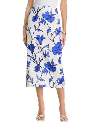 Cara Cara Sienna Linen Midi Skirt - Athena Cobalt