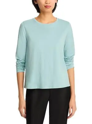 Eileen Fisher Pima Cotton Long Sleeve Tee - Seafoam