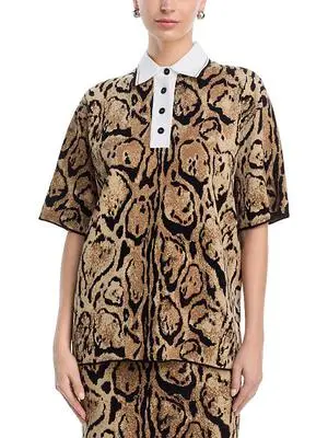 Stella McCartney Cloud Leopard Polo Top Multi