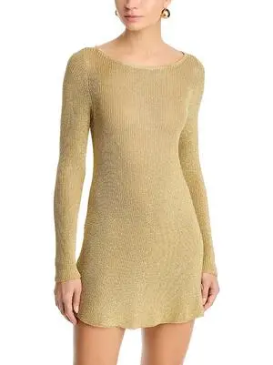 Staud Nikitta Metallic Mini Dress - Gold