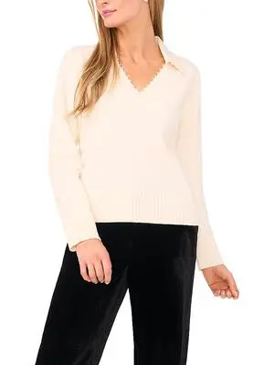 Ted Baker London Meliora Collared V Neck Top Champagne