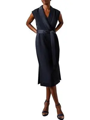 Coast Tux Satin Midi Dress - Navy
