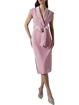 Coast Tux Satin Midi Dress - Pink