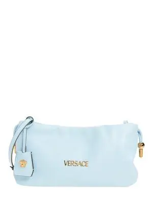 Versace Mini Logo Leather Handbag - Pastel Blue Gold