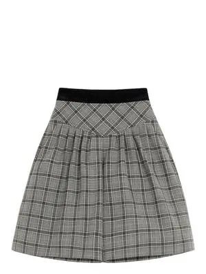 Valentino Garavani Check Pattern Wool Bermuda Shorts - Grey