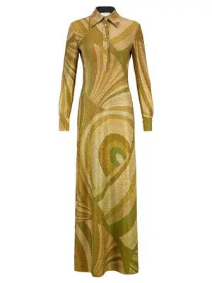 EMILIO PUCCI Buttoned Printed Maxi Dress