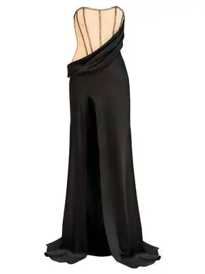 NISSA Crystal-embellished Maxi Dress - Black