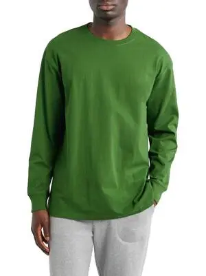 ORGANIC BASICS True Heavy Skater Long Sleeve Organic Cotton T-shirt - Evergreen
