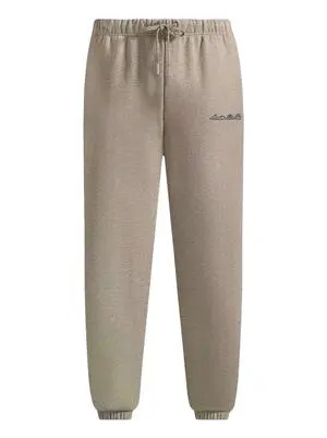 Manière De Voir Alistair Logo-embroidery Regular-fit Elasticated-cuffs Taupe Track Pants - Brown