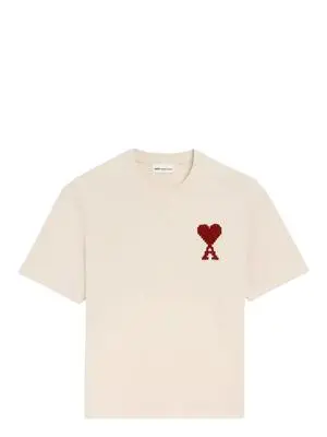 Ami De Coeur Logo-embroidered T-shirt - Neutrals
