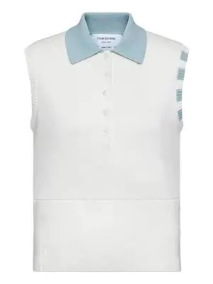 Thom Browne Sleeveless Polo Shirt - White
