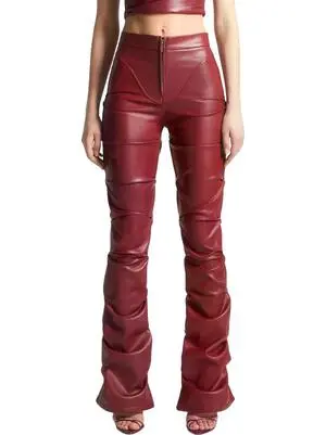 Manière De Voir Tacked Front-zip Trousers - Red
