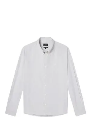 A.p.c. Greg Pinstriped Cotton Oxford Shirt - Gray