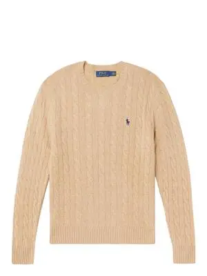 Polo Ralph Lauren Polo Ralph Lauren Cable Knit Wool And Cashmere-Blend Sweater Camel