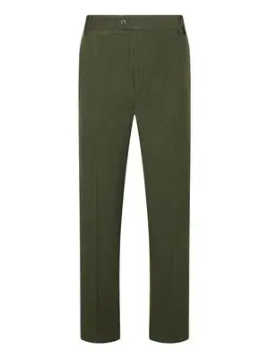 THE ELDER STATESMAN Tapered Wool, Silk, And Cashmere-blend Trousers - Green