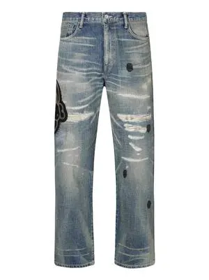 NEIGHBORHOOD Chito Savage Appliquéd Straight-leg Jeans - Blue