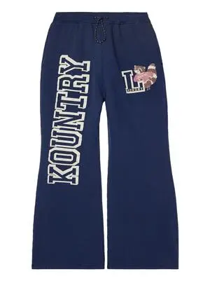 Kapital Printed Cotton-blend Jersey Sweatpants - Blue