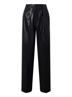 MAISON MARGIELA Pleated Wool Straight-leg Trousers - Black