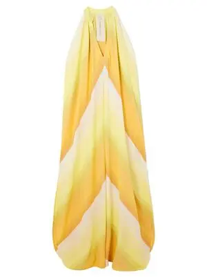 MARRAKSHI LIFE Oversized Striped Cotton Maxi Dress - Yellow