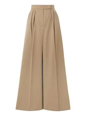 Max Mara Quorum Pleated Wool-twill Wide-leg Pants - Brown