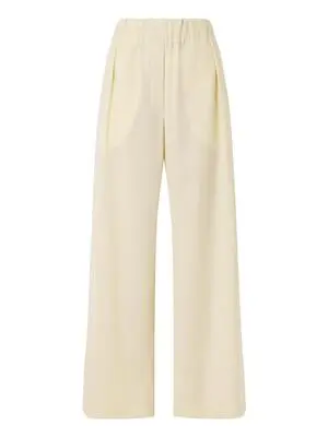JIL SANDER Wool-ripstop Wide-leg Pants - Neutrals