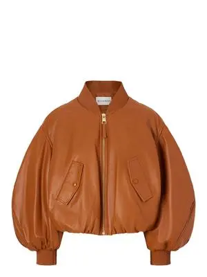 Givenchy Padded Leather Bomber Jacket - Brown