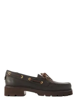 GIANVITO ROSSI Leather Boat Shoes - Brown