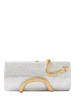 Judith Leiber Snake Crystal-embellished Clutch - Silver