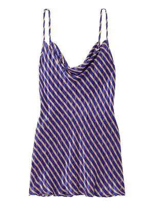 Dries Van Noten Draped Striped Devoré-satin Camisole - Purple