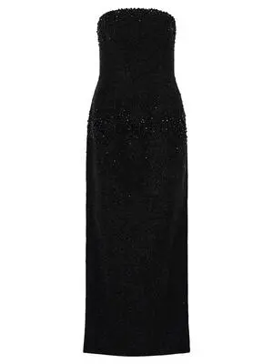 CLIO PEPPIATT Tina Strapless Embellished Gown - Black