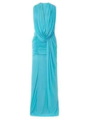 Christopher Esber Ripple Draped Ruched Mesh Gown - Blue