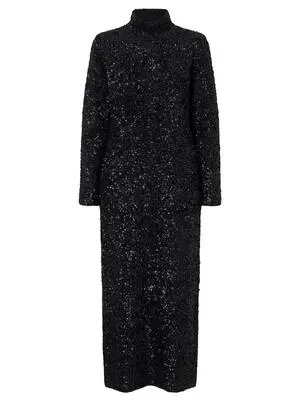 Adam Lippes Samadhi Sequined Knitted Maxi Dress - Black