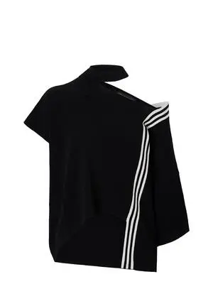 Adidas Originals By Alexander Wang Y-3 Tie-detailed Striped Knitted Top - Black