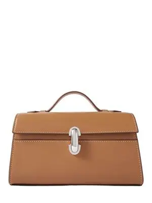 Savette Symmetry Pochette Leather Tote Tan