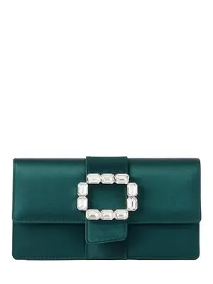 Manolo Blahnik Maycapjou Crystal-embellished Clutch - Green