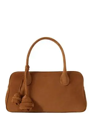 Magda Butrym Brigitte Embellished Suede Tote - Brown